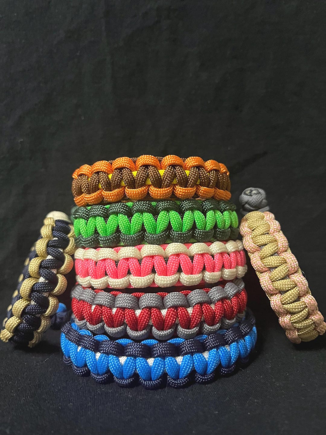 Handmade 550 Paracord Bracelet Choice of Closure buckle, Knot & Loop ...