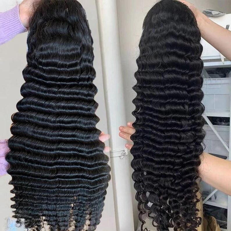 Virgin Deep Wave 13x4 HD Lace Front Wig - Etsy