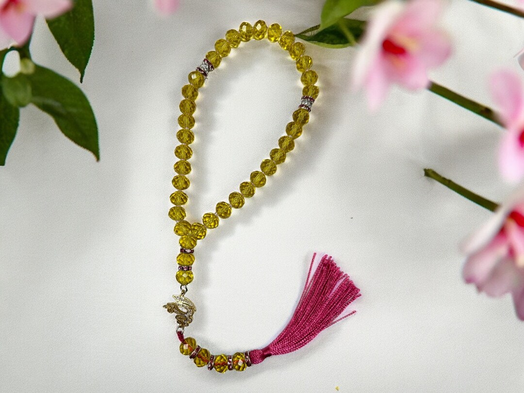 Opaque Yellow Tasbih 33 Bead Prayer Beads Ramadan Gift Islamic Gift ...