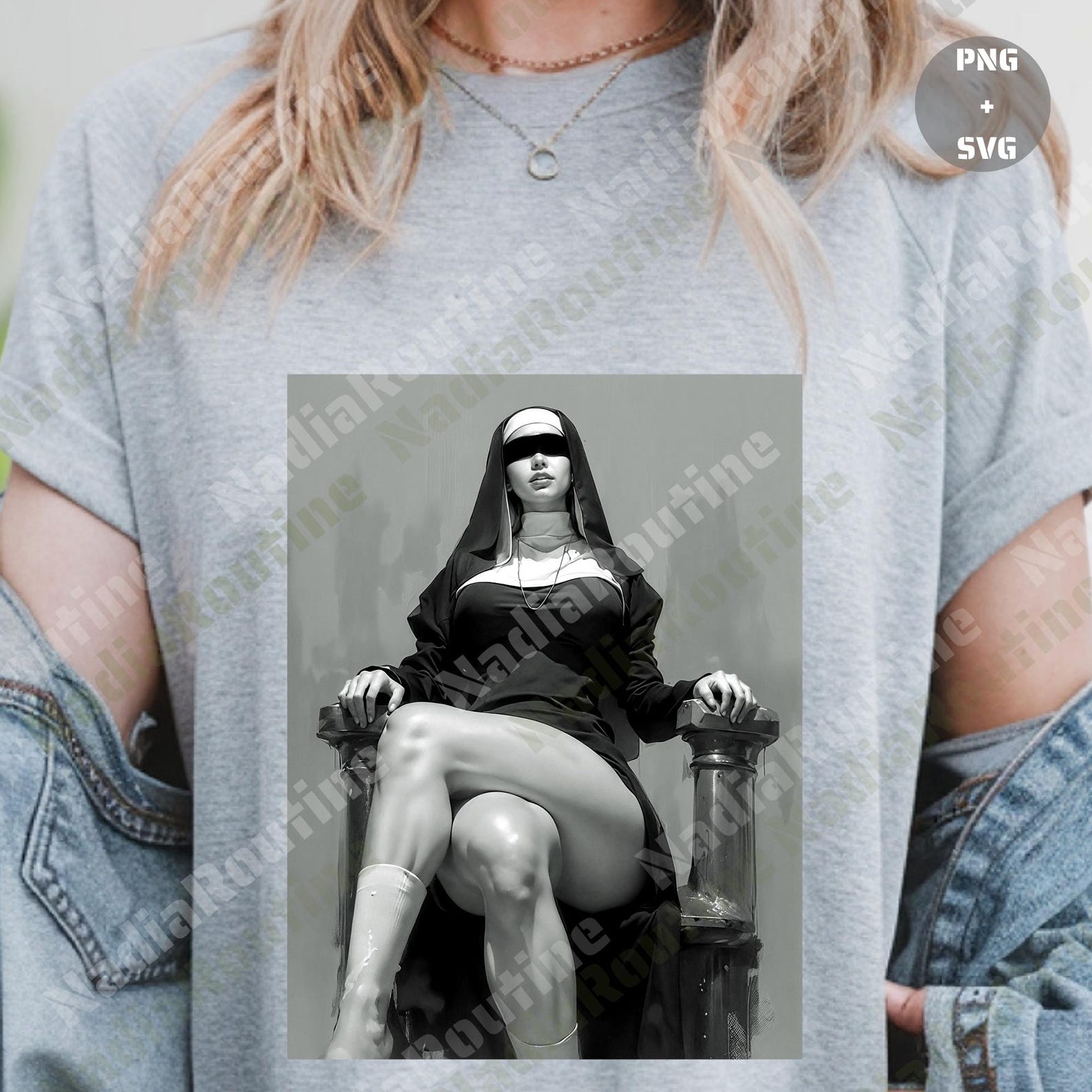 Gothic Nun Crying Tears PNG, Dark Horror Art Graphic, Alt Grunge ...