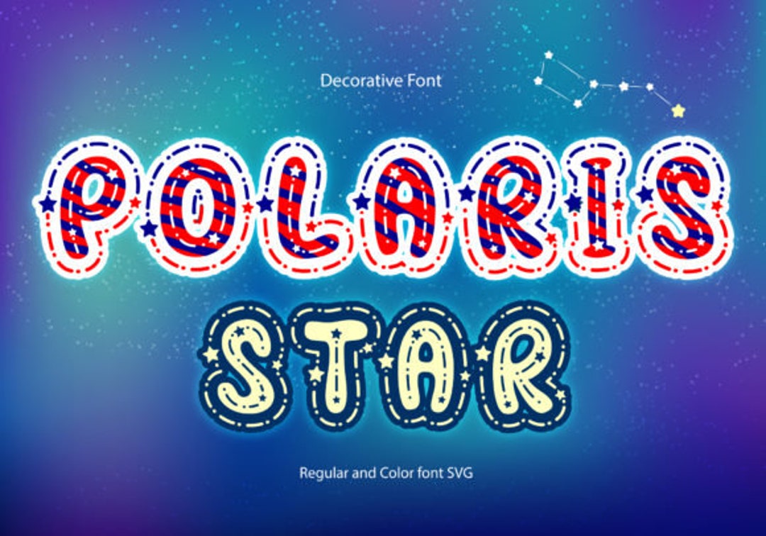 Polaris Star Font, Cute Modern Font, Handwritten Font, Personal Display ...