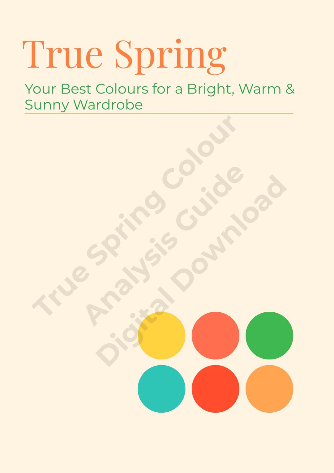 Colour Analysis Guide - True Spring Palette | Digital Personal Colour ...