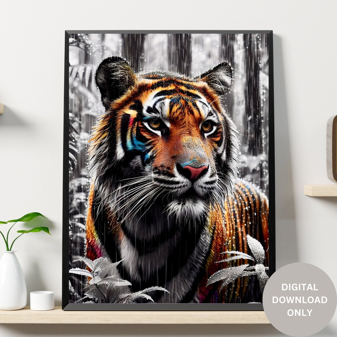 Tiger Digital Wall Art Tiger Wall Art Art Wall Tiger Tiger Print Wall ...