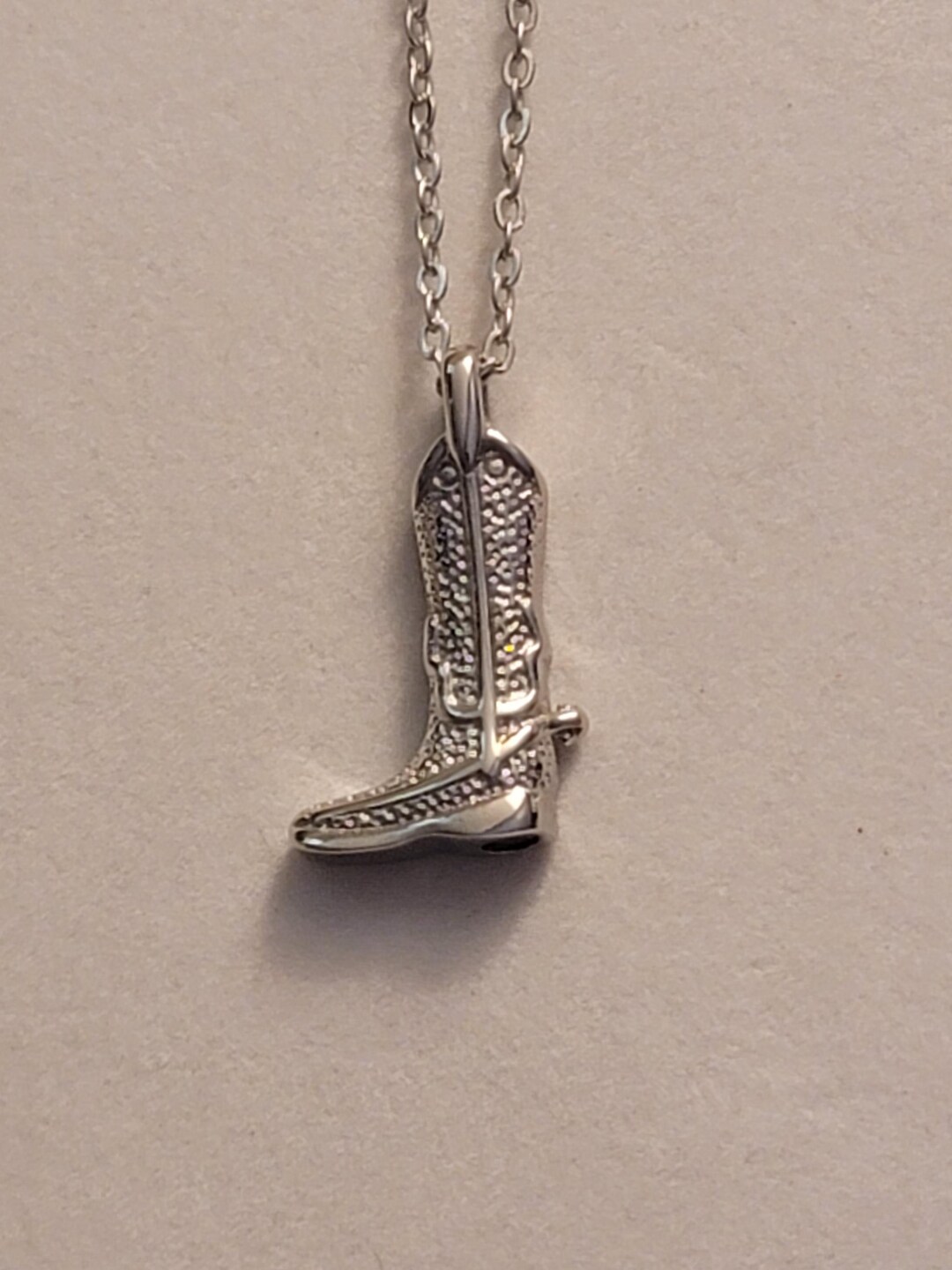 Silver Boot Cremation Urn Necklace: Memorial Ash Keepsake - Etsy