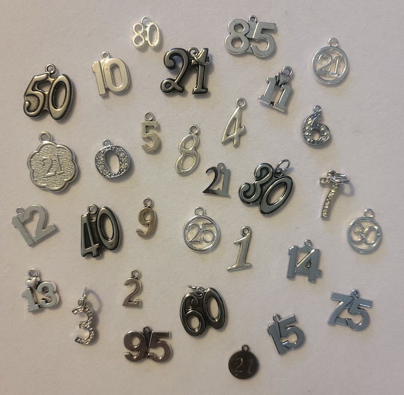 ADD A Number Charm to Your Piece, Number Charms - Etsy