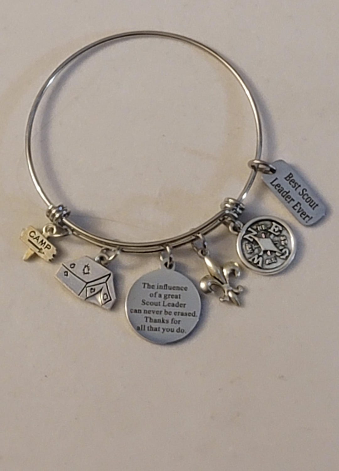Scout Leader Charm Bangle Bracelet: Gift for BSA Scouts - Etsy