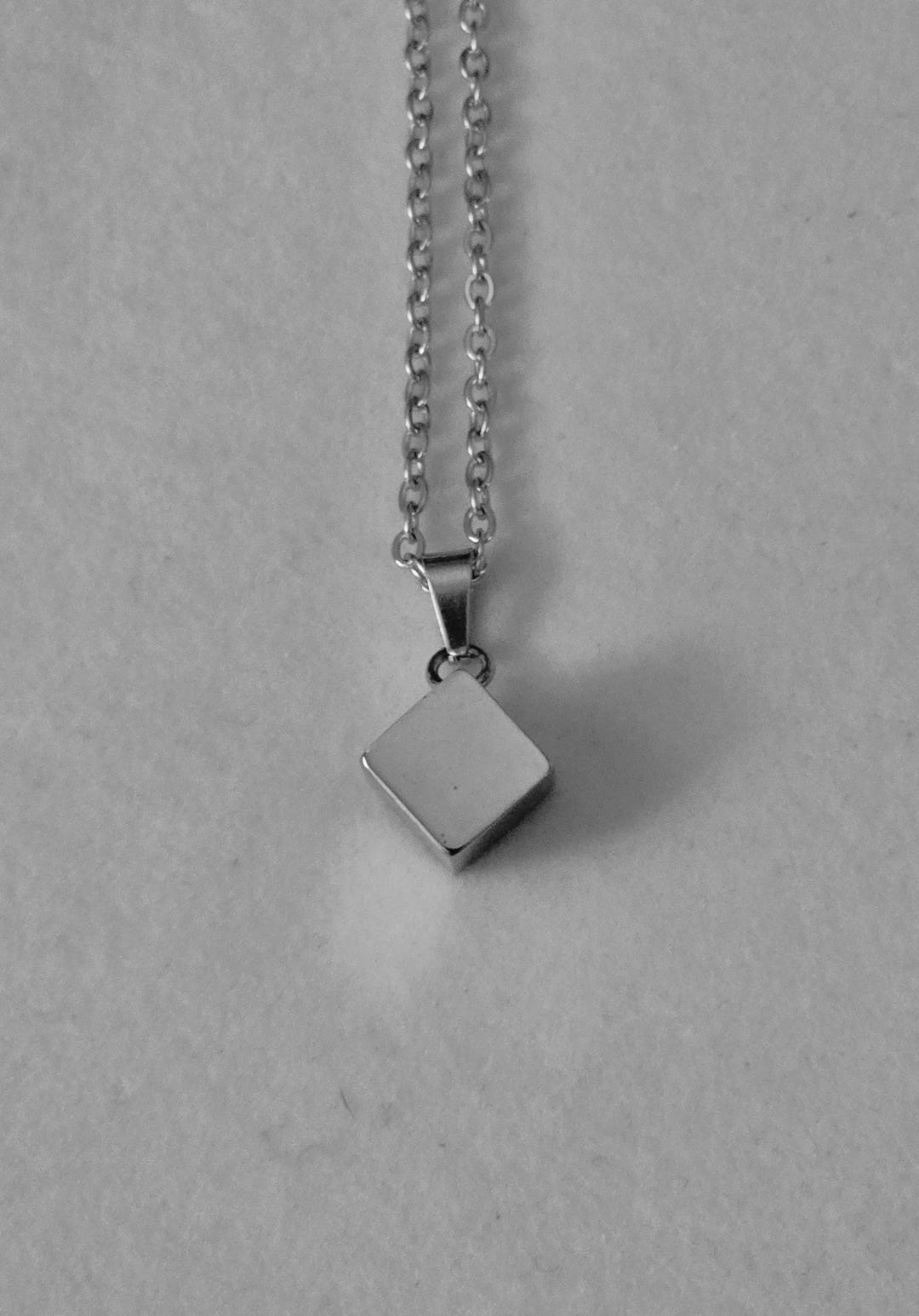 Tiny Square Box Cremation Urn Necklace, Stainless Steel Ashes Holder - Etsy