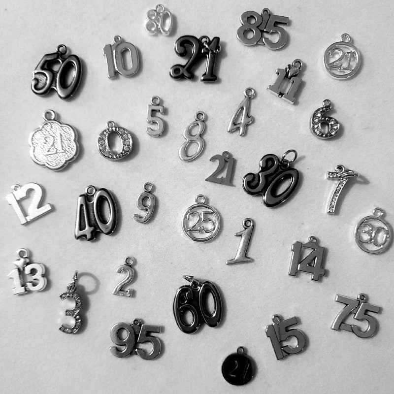 Number Charms - Etsy