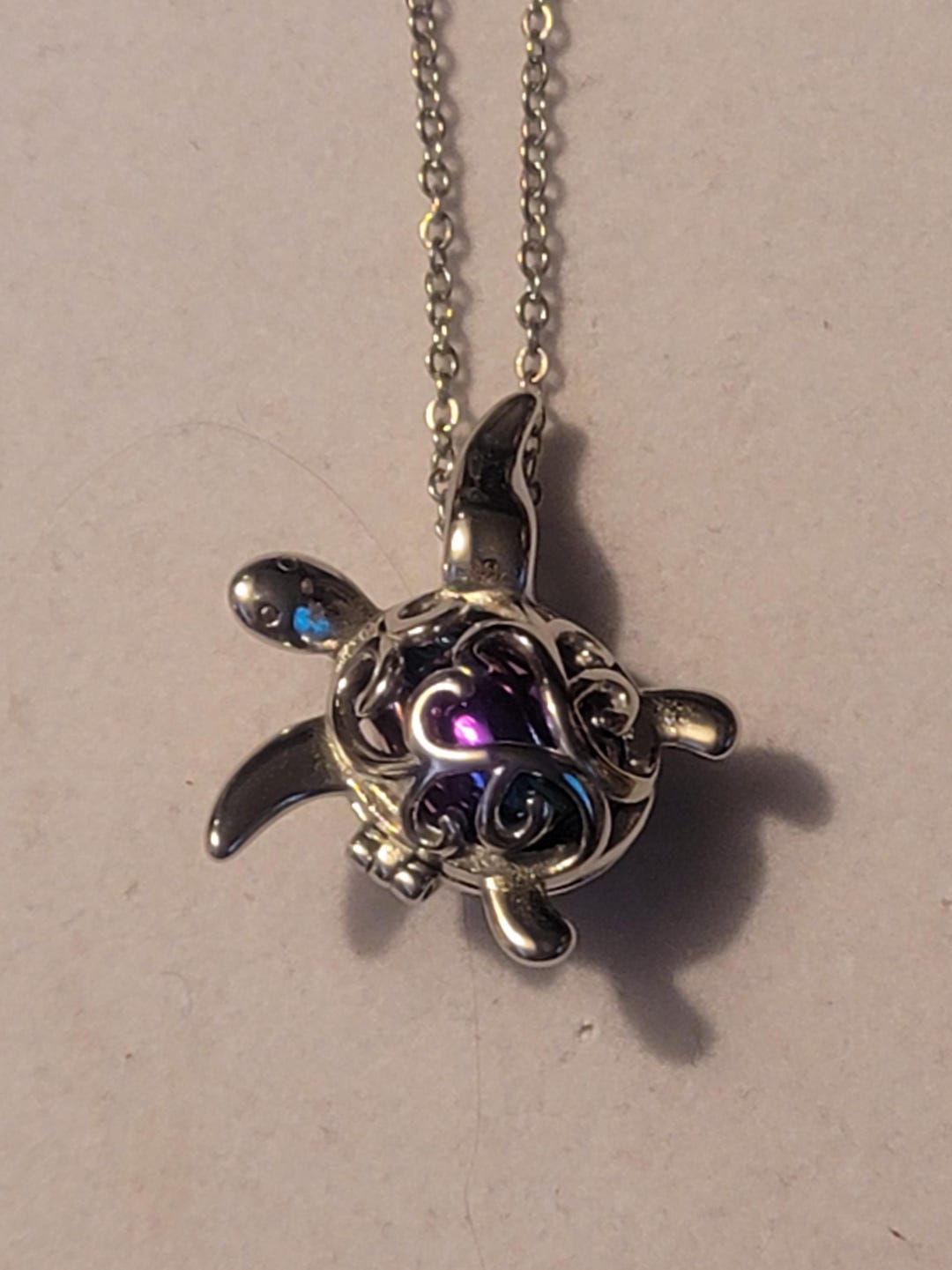 Silver Turtle Locket Cremation Urn Necklace, Cremation Jewelry, Urn ...