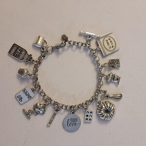 Silver Baker Chain Bracelet, Baker Charm Bracelet, Bracelet, Bakers ...