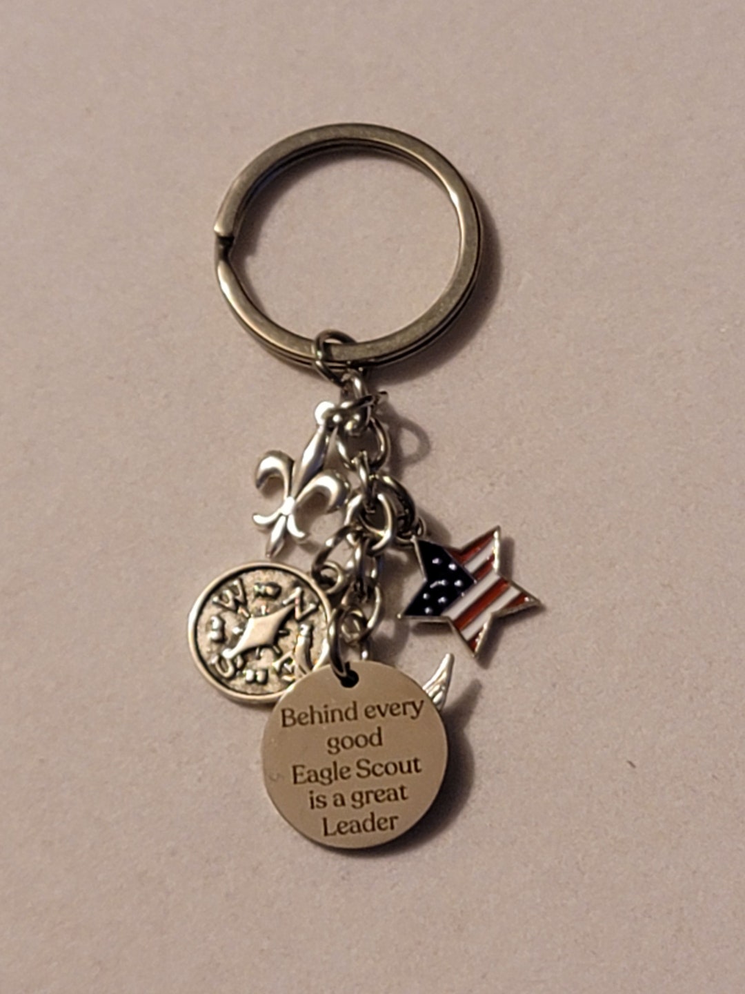 Silver Eagle Scout Keyring, Eagle Scout Leader, Gift, Keychain, Eagle ...