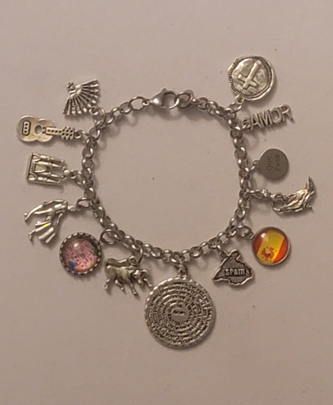 Silver Spain Charm Bracelet: Spanish Travel Souvenir - Etsy