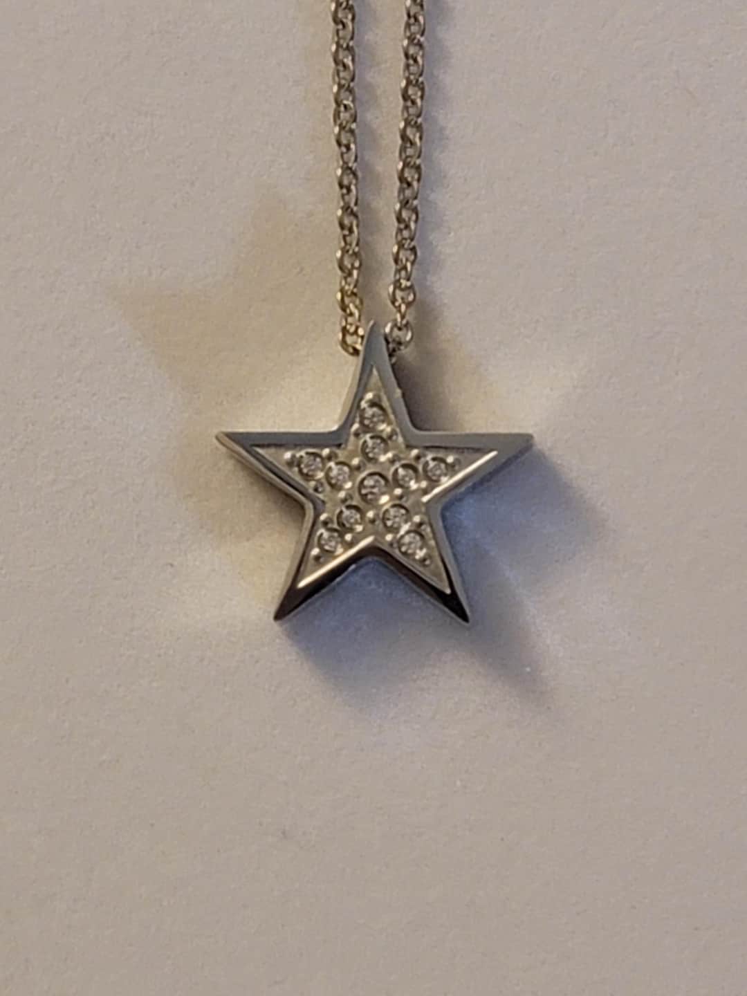 Silver Star Cremation Urn Necklace: Rhinestone Memorial Jewelry - Etsy