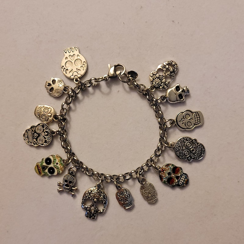 Sugar Skull Bracelet - Etsy