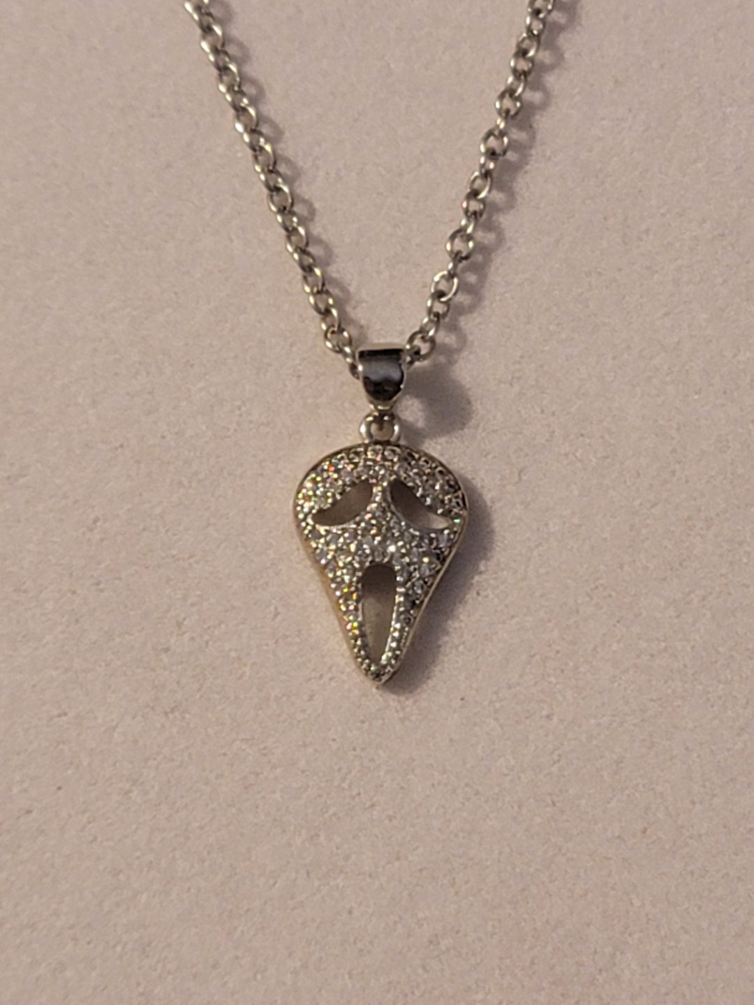 Silver Scream Charm Necklace, Scream, Necklace, Horror Movie, Horror ...