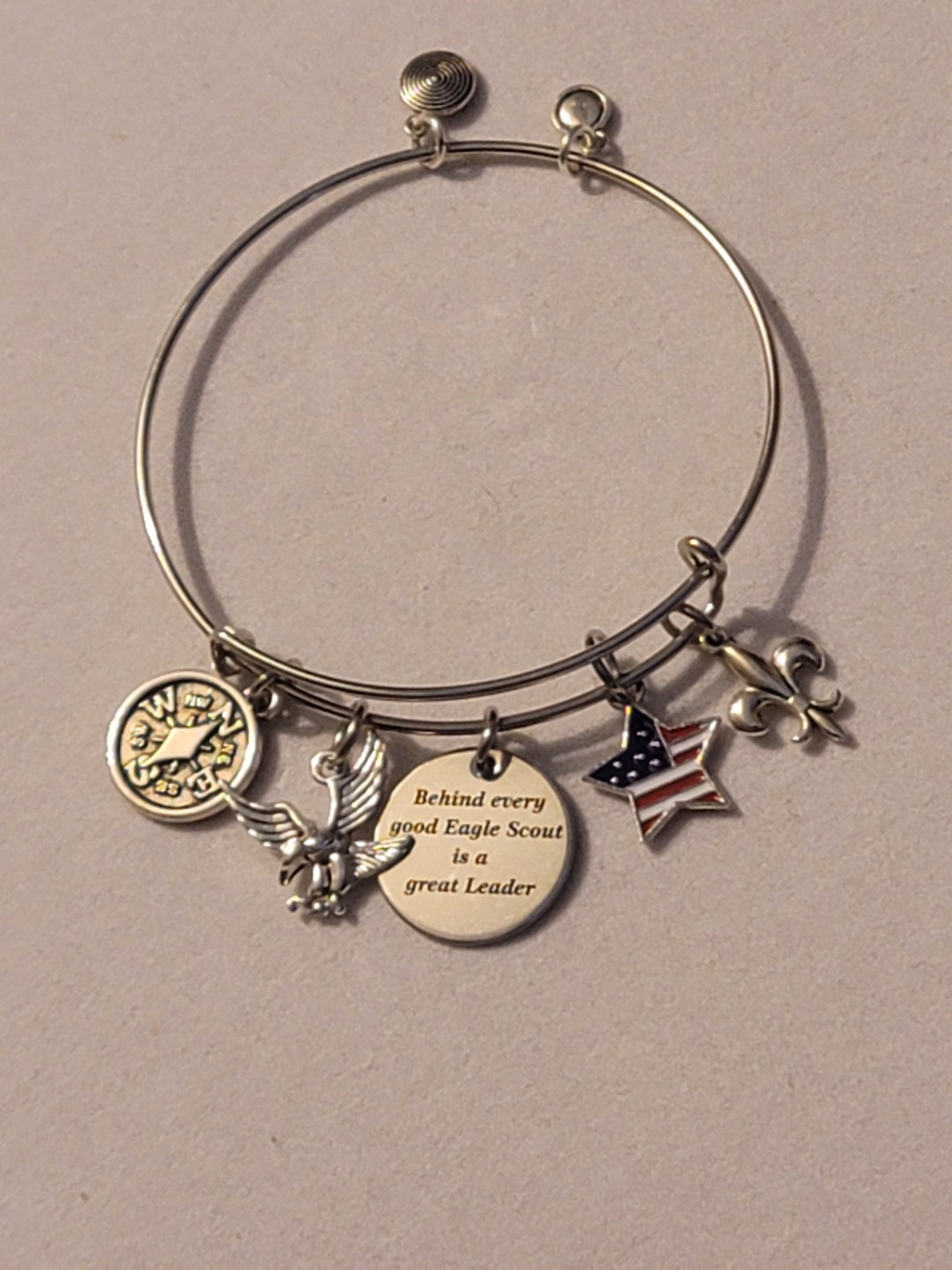 Silver Eagle Scout Charm Bangle Bracelet: Leader Gift - Etsy