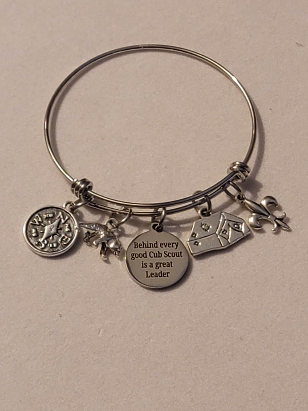 Cub Scout Charm Bangle Bracelet: Scout Leader Gift - Etsy
