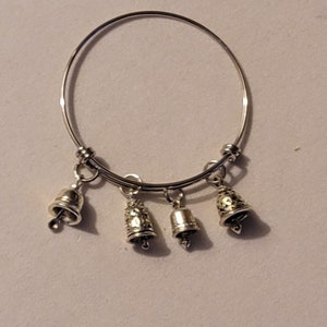 Silver Bell Collectors Bangle Bracelet - Etsy