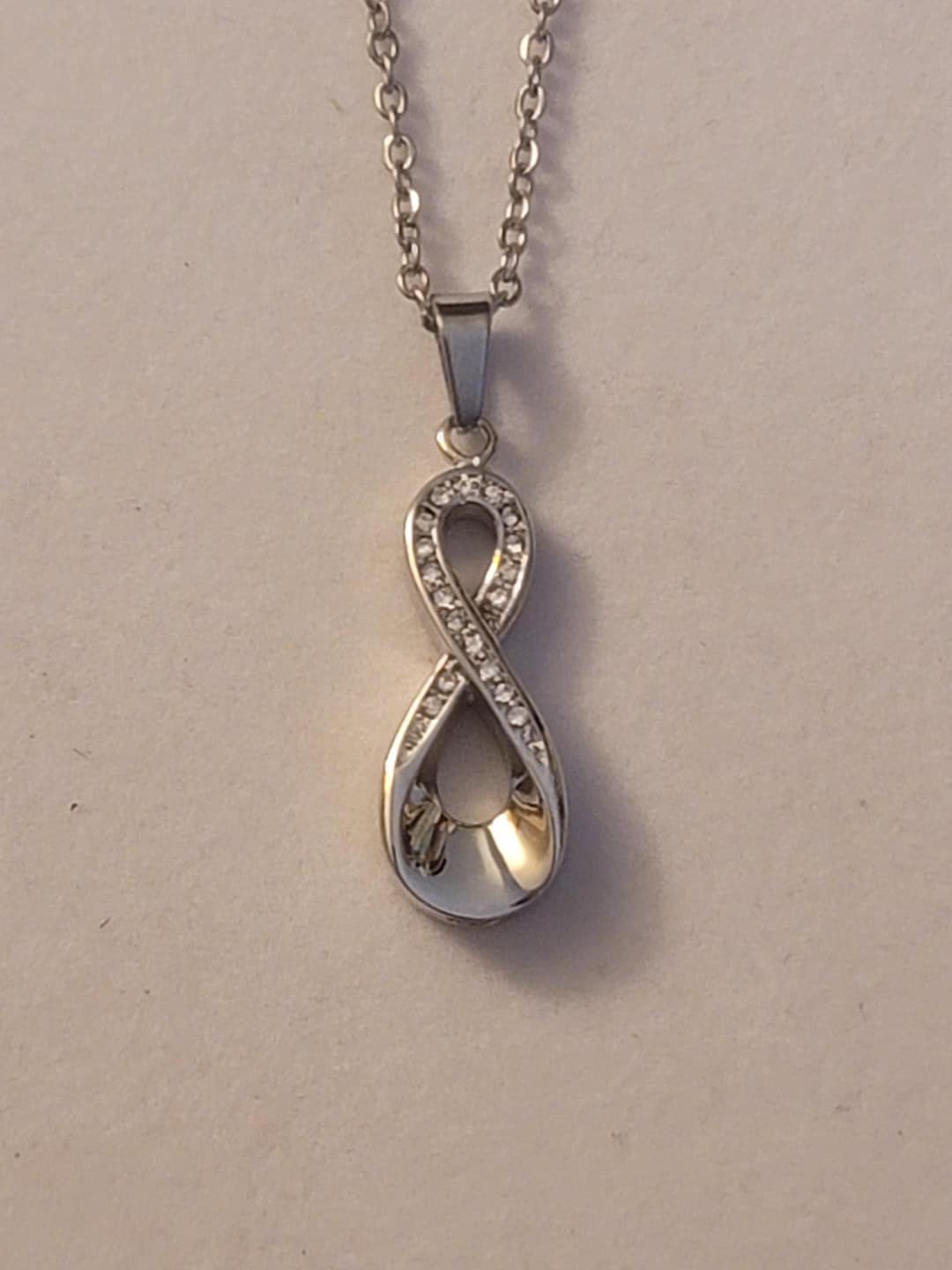 Rhinestone Infinity Cremation Urn Necklace, Memorial Jewelry - Etsy