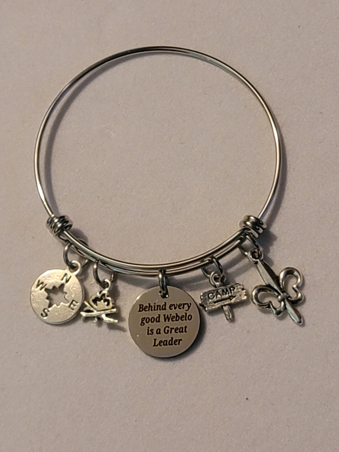 Webelo Scout Leader Bangle Bracelet With Charm Accents - Etsy UK