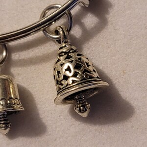 Silver Bell Collectors Bangle Bracelet, Bell Bracelet, Bangle Bracelet ...