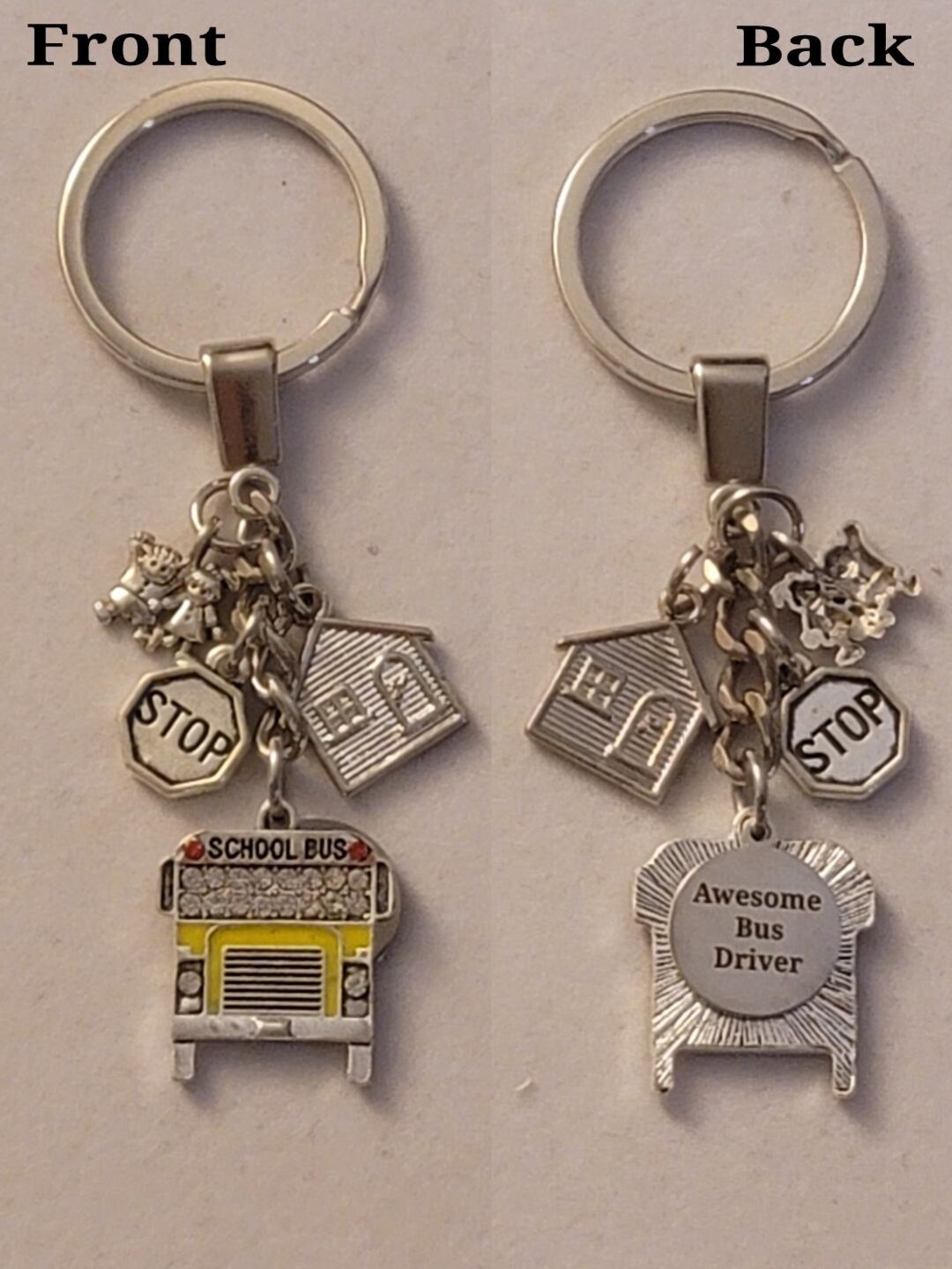 School Bus Driver Keychain: Silver Charm Keyring Gift - Etsy