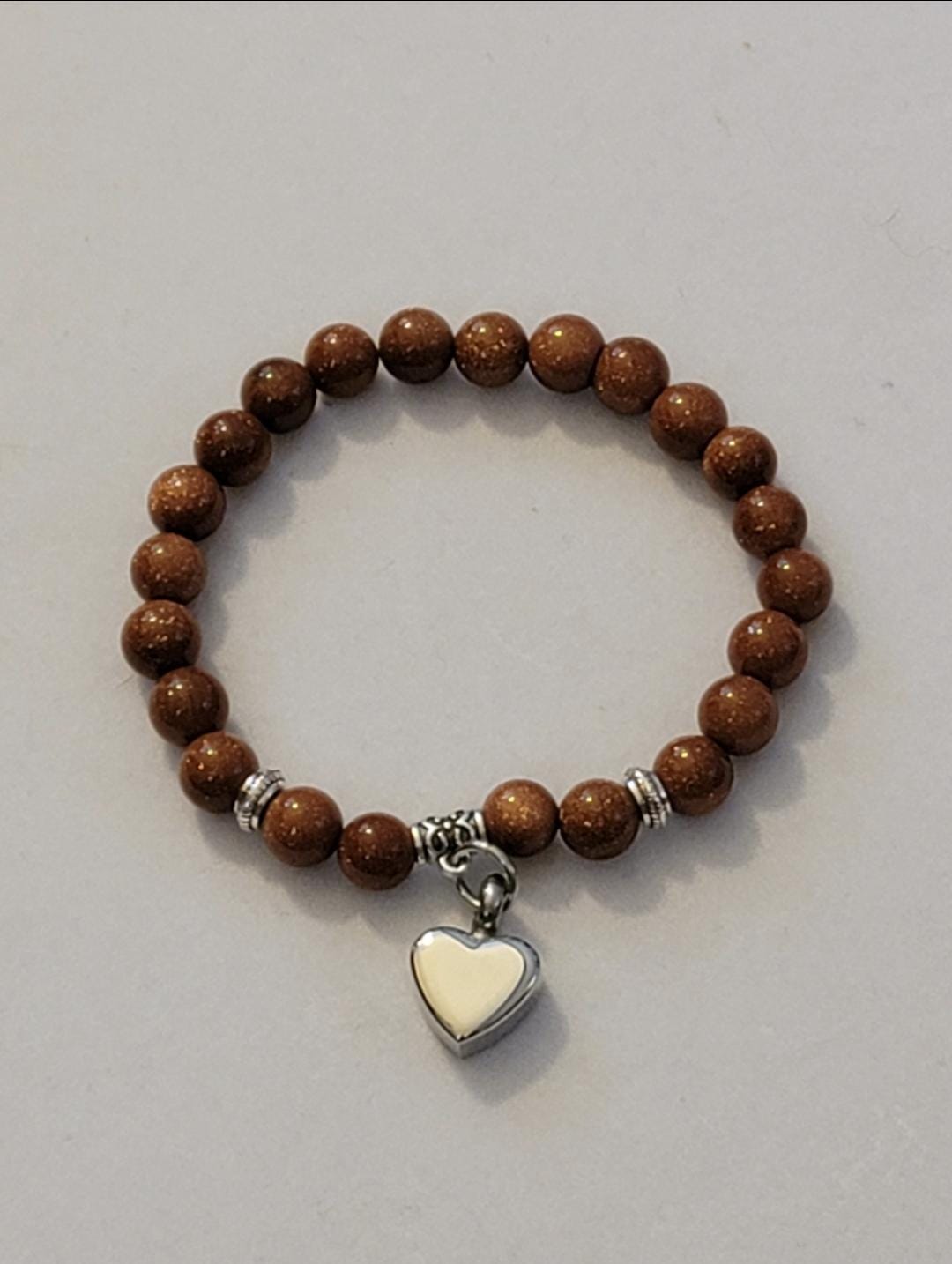 Sand Stone Beaded Urn Bracelet, Cremation Jewelry, Memorial Jewelry ...