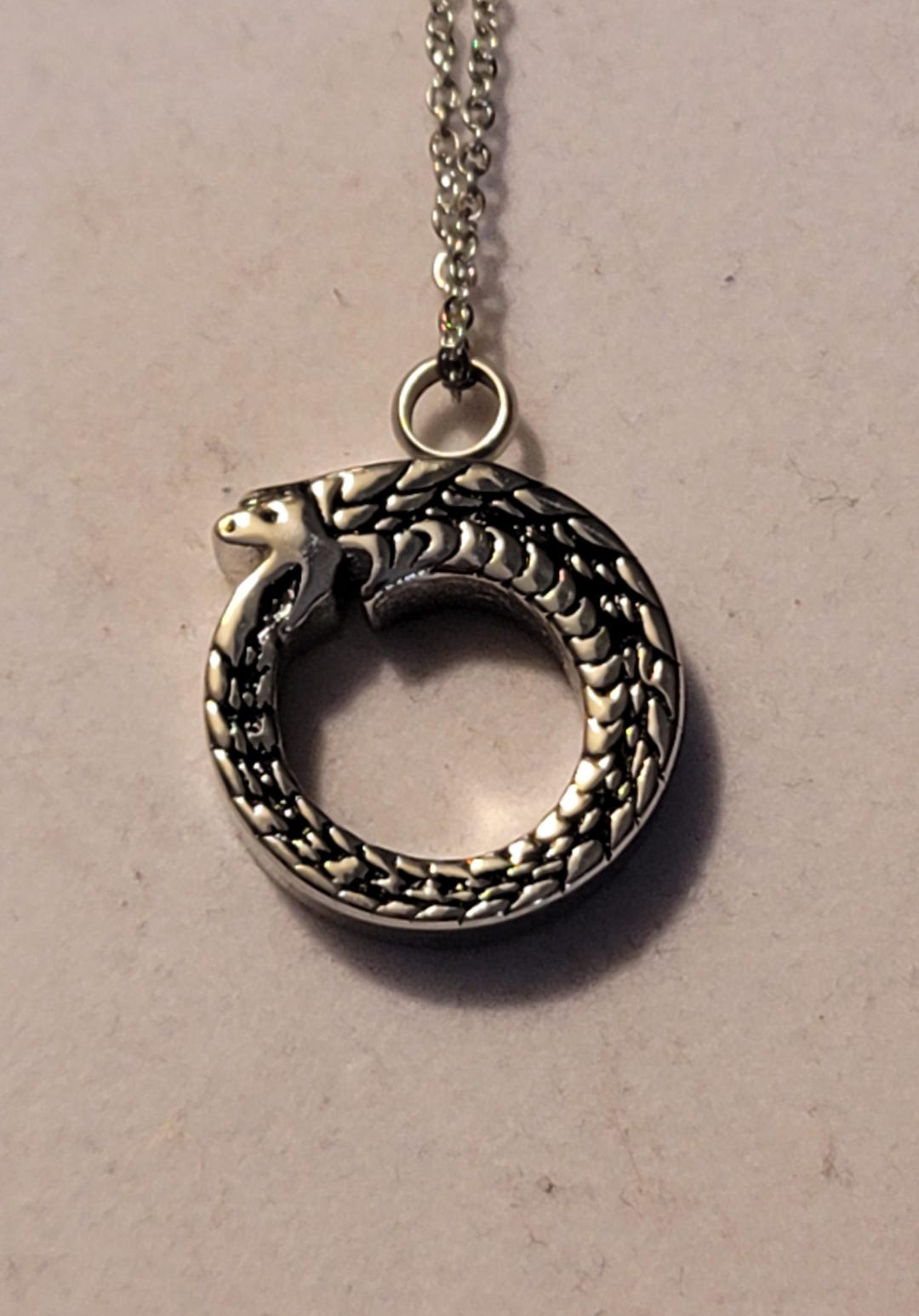 Silver Ouroboros Snake Cremation Urn Necklace: Ashes Keepsake, Gift - Etsy