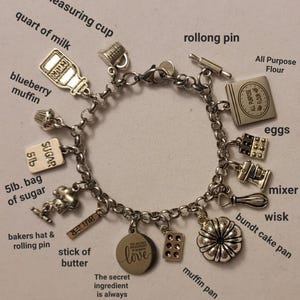 Silver Baker Chain Bracelet, Baker Charm Bracelet, Bracelet, Bakers ...
