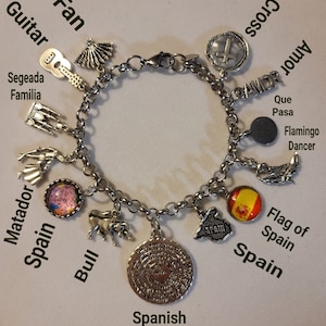Silver Spain Charm Bracelet: Spanish Travel Souvenir - Etsy