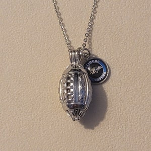Silver Football Locket Cremation Urn Necklace, Memorial Jewelry ...
