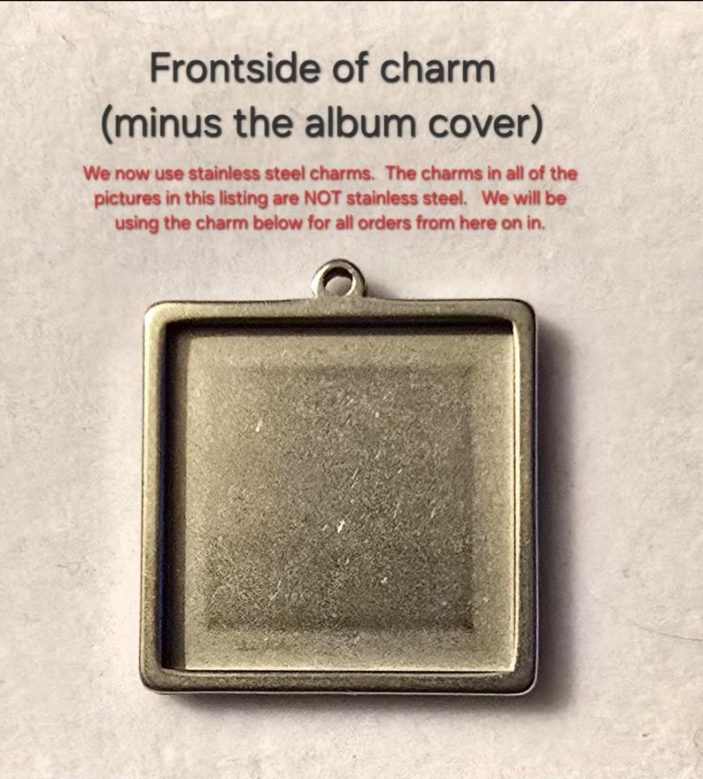 Custom Album Cover Charm: Necklace, Bangle, or Earrings - Etsy