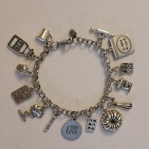 Silver Baker Chain Bracelet, Baker Charm Bracelet, Bracelet, Bakers ...