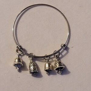 Silver Bell Collectors Bangle Bracelet - Etsy