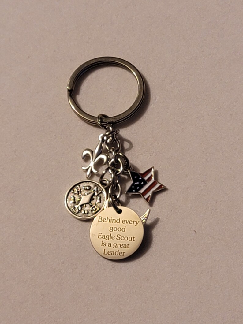 Silver Eagle Scout Keyring, Eagle Scout Leader, Gift, Keychain, Eagle ...