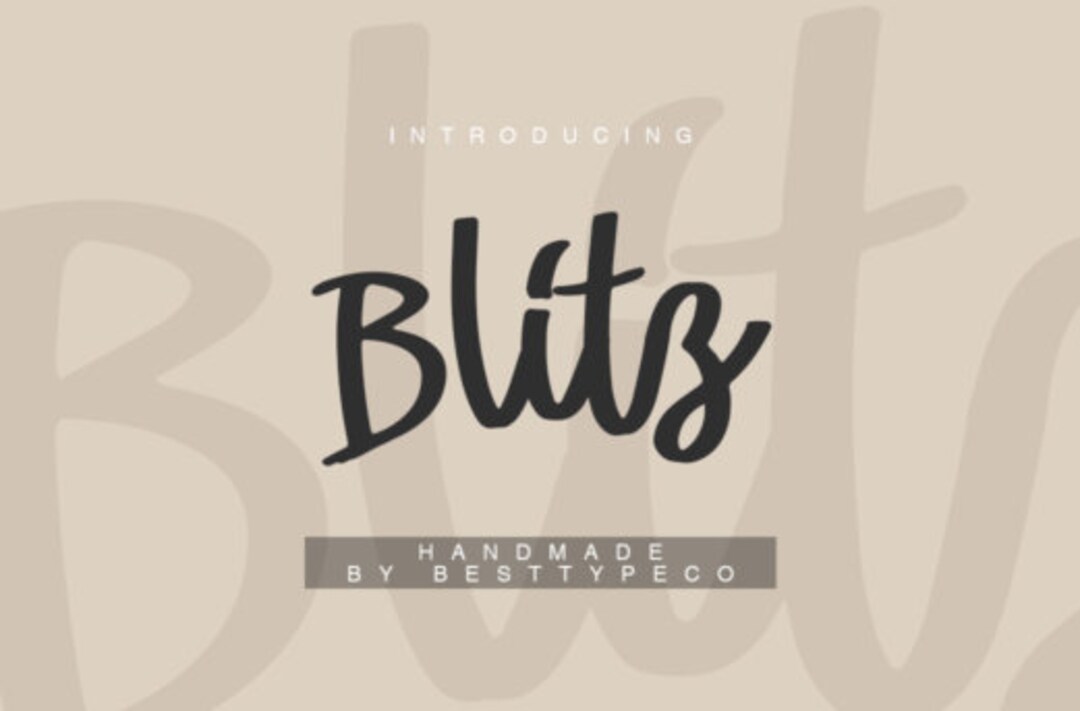 Blitz Font, Modern Font, Fancy Font, Canva Font, Handwritten Font, Boho ...