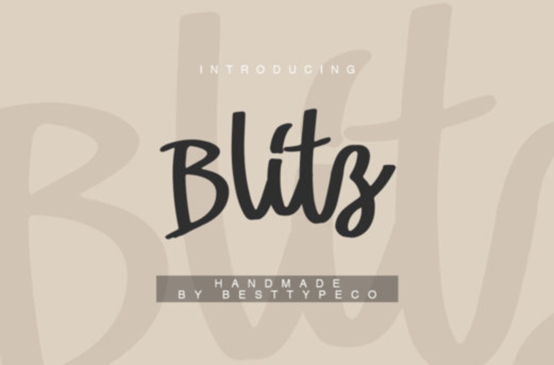 Blitz Font, Modern Font, Fancy Font, Canva Font, Handwritten Font, Boho Font, Calligraphy Font ...