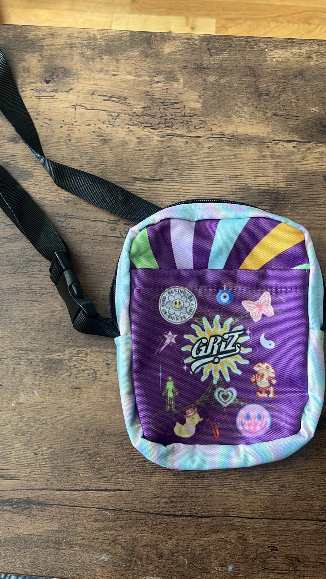 Griz Purple Rainbow Festival Field Trippy Crossbody Bag Custom Print ...