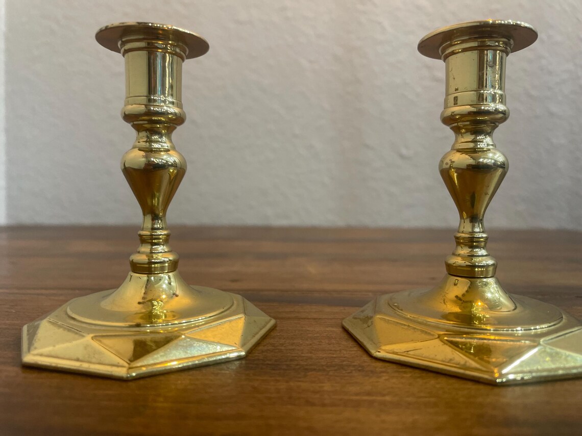 Baldwin Polished Brass Candlesticks - Etsy