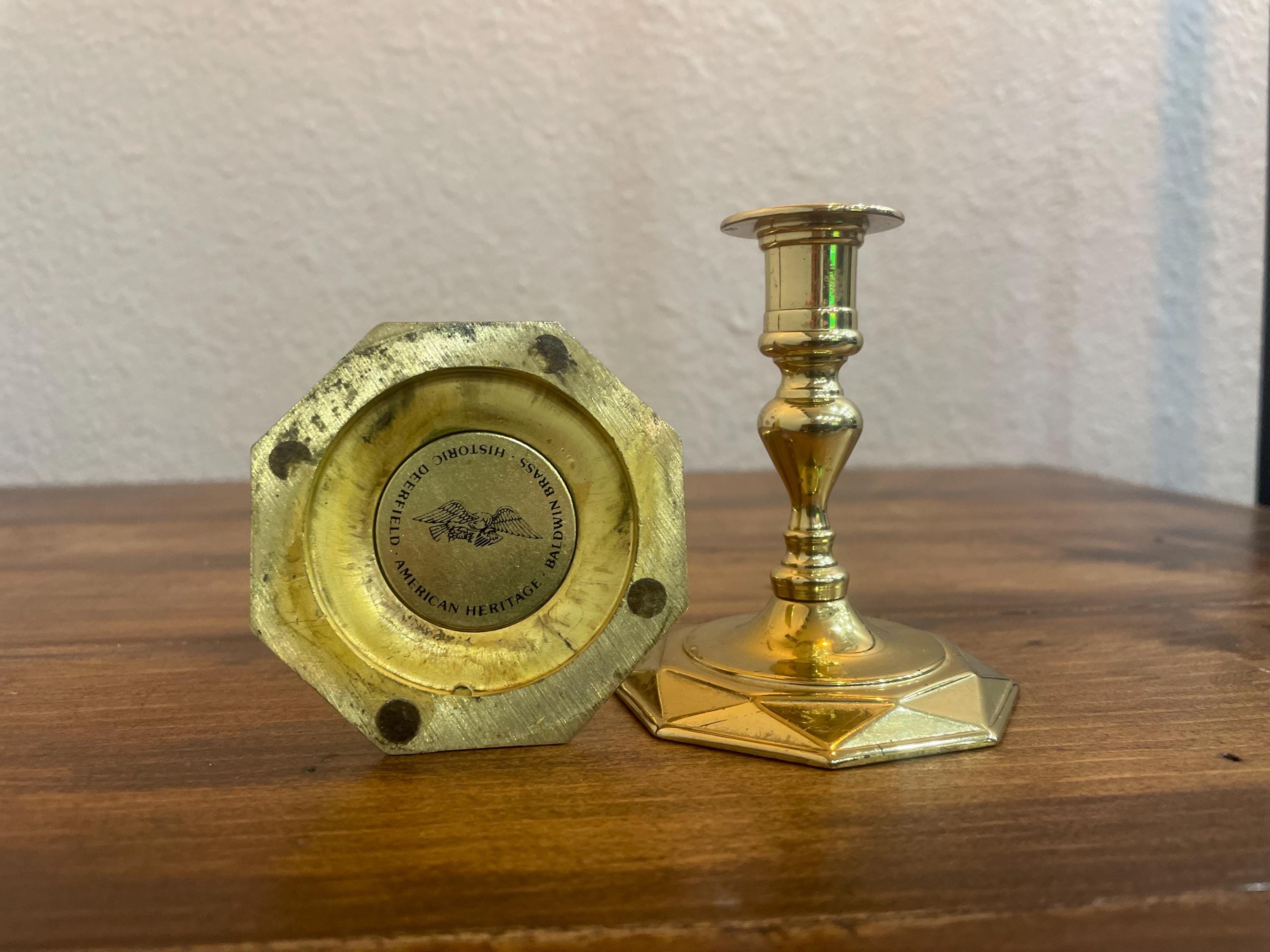 Baldwin Polished Brass Candlesticks - Etsy