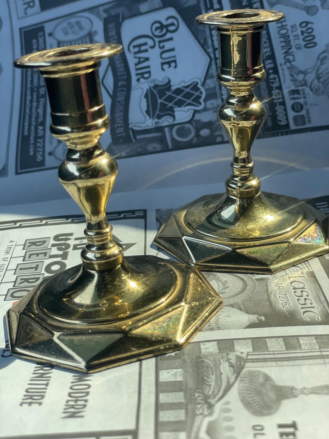 Baldwin Polished Brass Candlesticks - Etsy