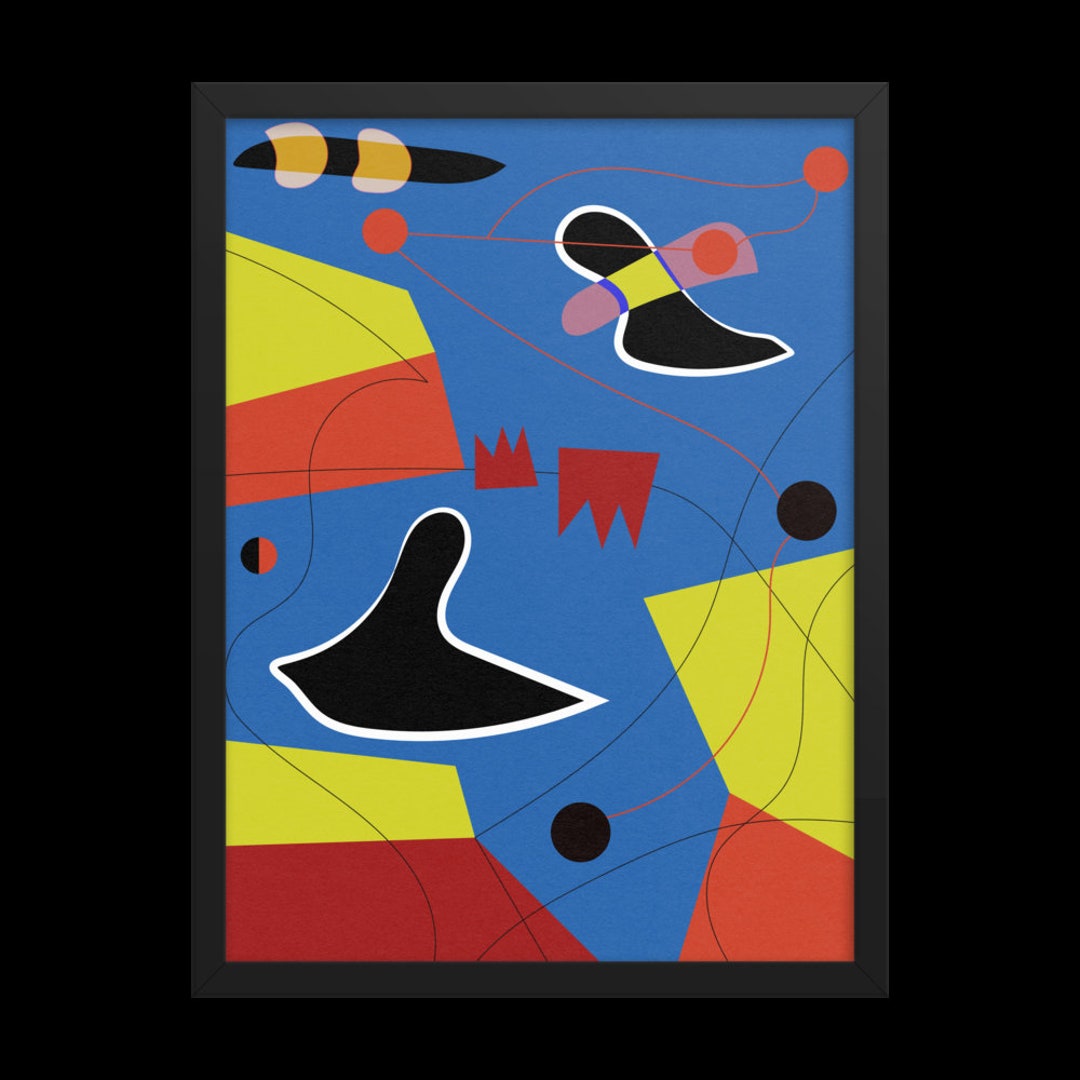 Flying Kites Abstract Art Print: Colorful Shapes Wall Decor - Etsy