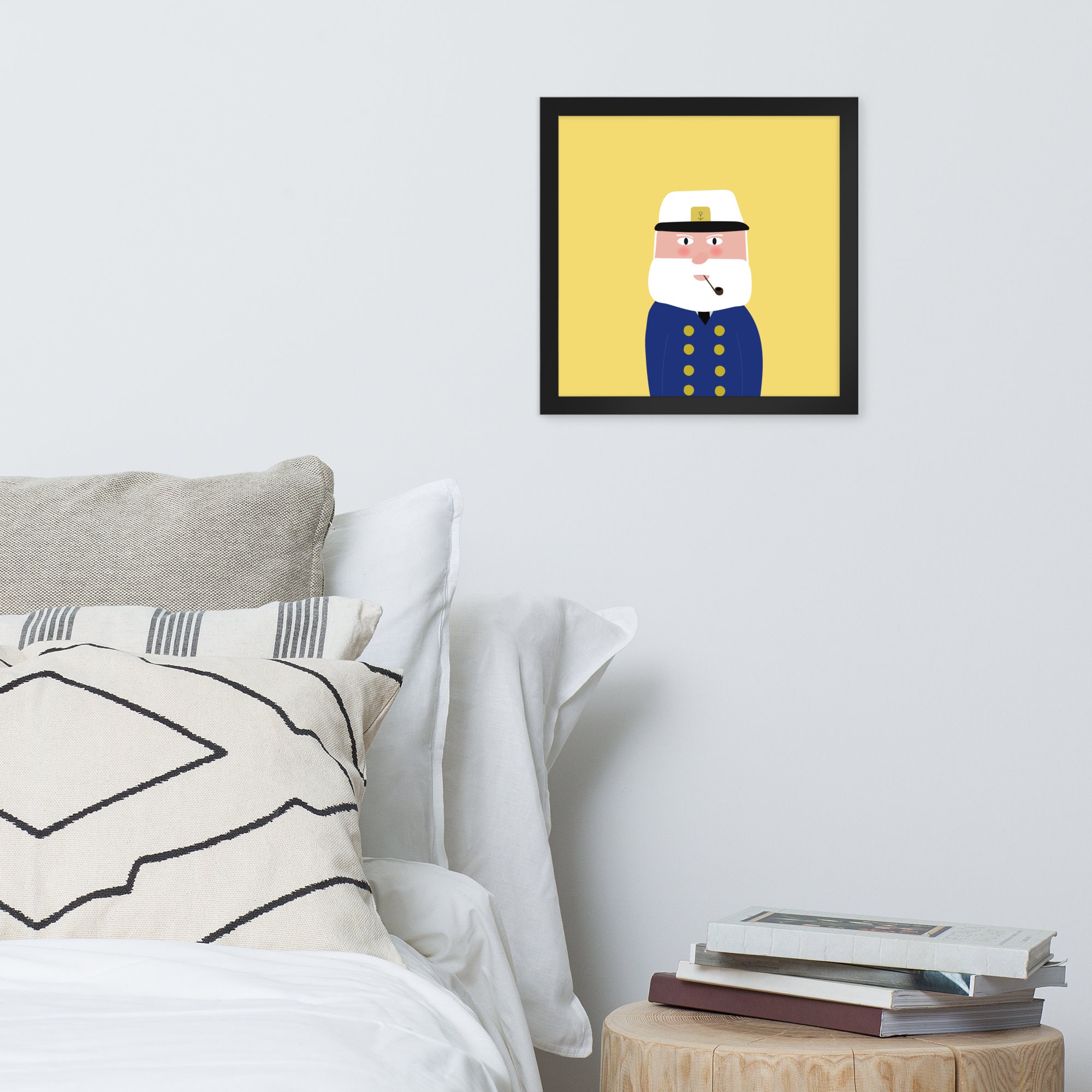 The Sea Captain Art Print: Minimalist Nautical Illustration (digital ...