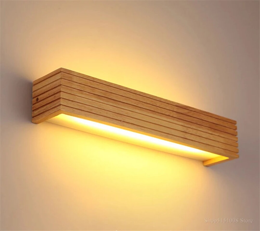 Modern Japan Style Led Oak Wooden Wall Lamps Lights Bedroom Bed Lamp ...