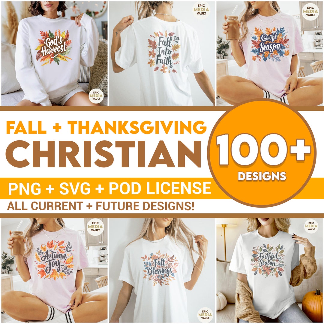 Fall Autumn Thanksgiving Christian Shop Bundle PNG SVG, Hallow's Eve ...