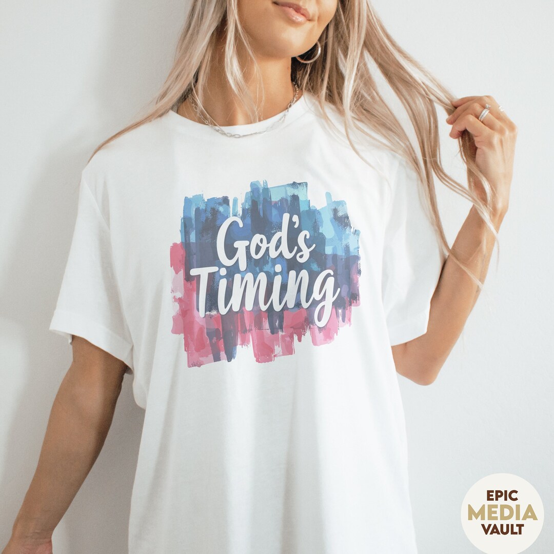 God's Timing SVG Christian PNG Design Sublimation for Tshirts Quote ...