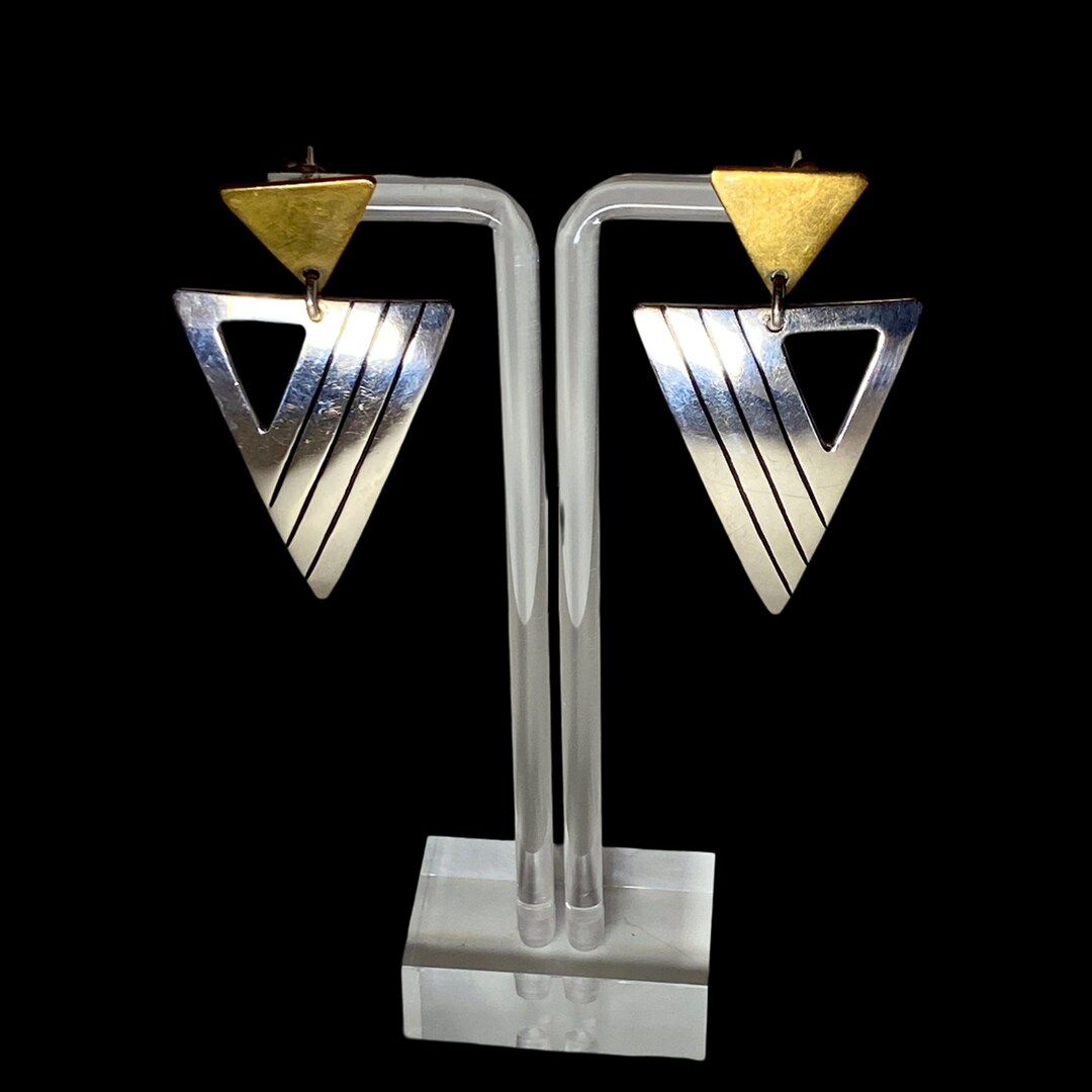 Vintage & Rare 1980s Mexican Sterling Silver Pierced Earrings by Artist ...