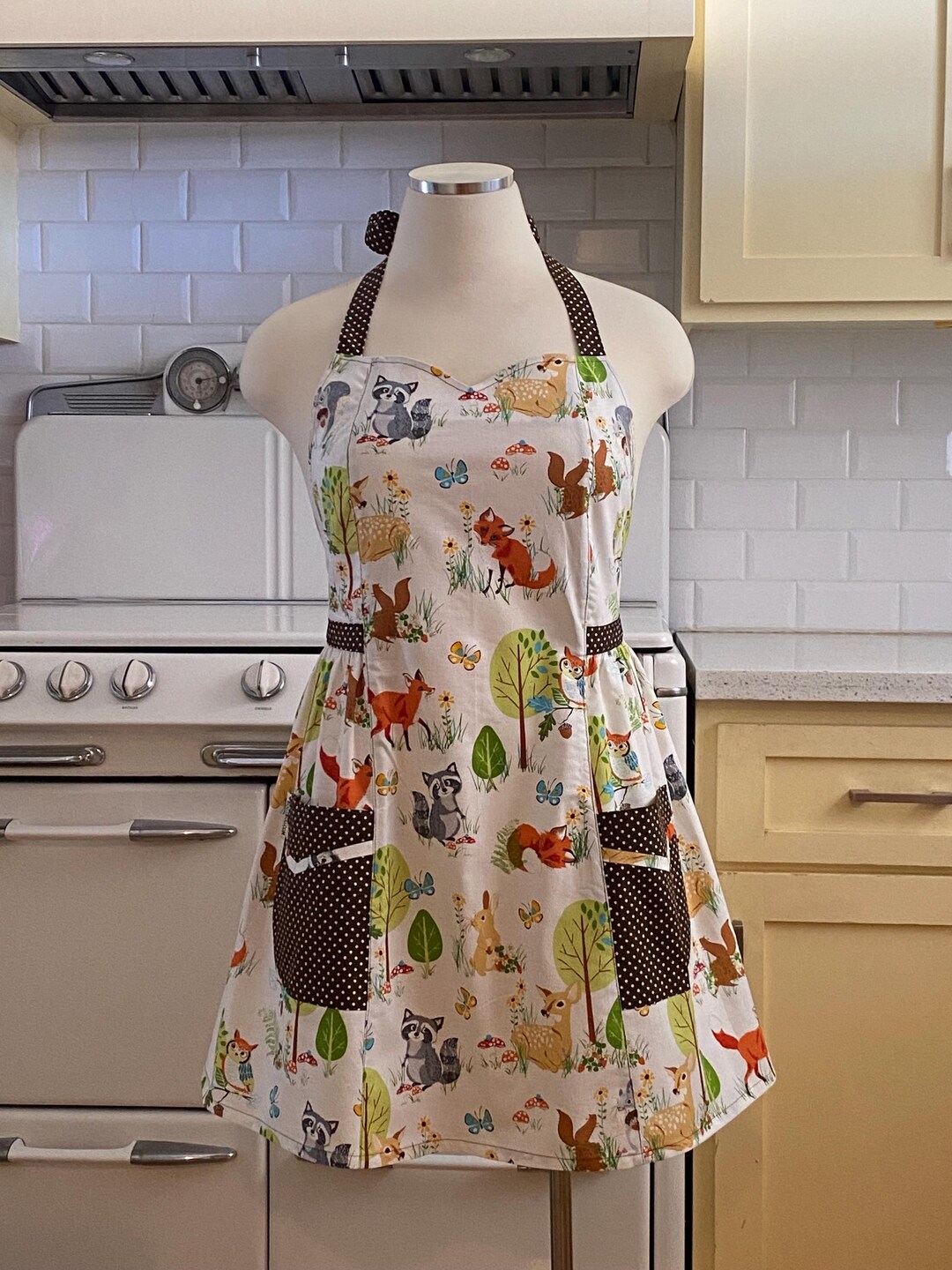Betty Plus Size Retro Apron - Woodland Creatures - Etsy