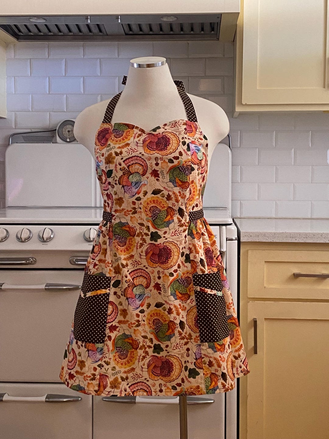 Betty Plus Size Retro Apron - Thanksgiving Holiday Turkey - Etsy