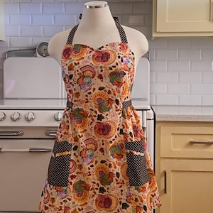 Betty Plus Size Retro Apron - Thanksgiving Holiday Turkey - Etsy